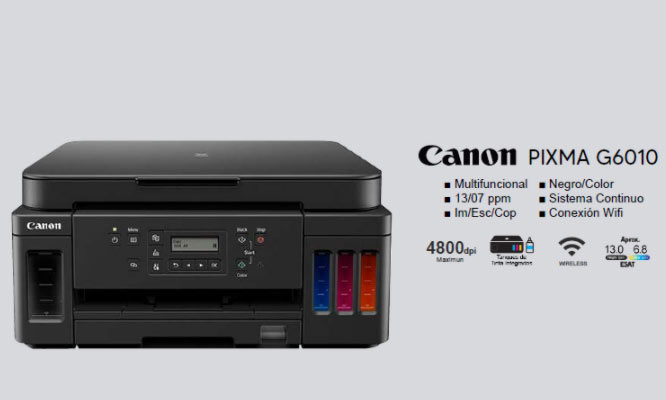 Impresora Multifuncional CANON PXIMA G6010, con WIFI/USB ¡Incluye ...
