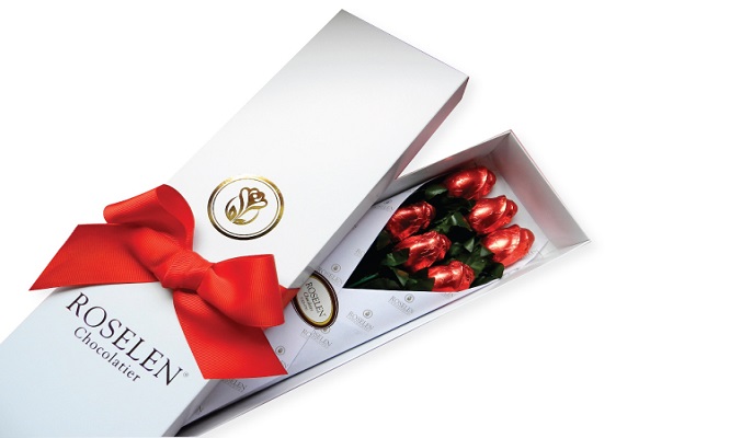 Caja con 6 rosas de chocolate 60% de cacao de la colección de Roselen ...