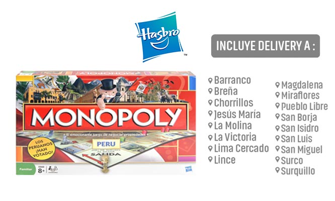 Juego Monopoly Edición Perú Hasbro Games® + delivery | Cuponidad