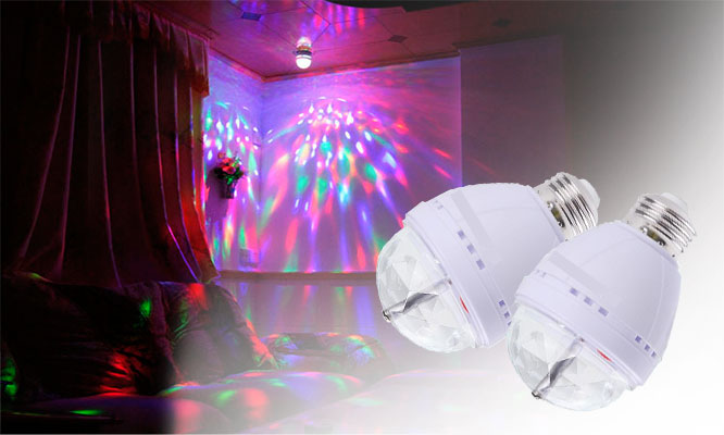 Pack de 2 focos LED giratorios con luces multicolores | Cuponidad