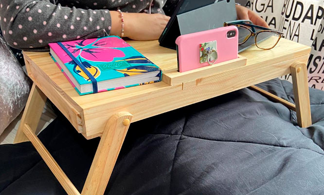 Mesita multiuso porta laptop 100% de madera pino + delivery con toca ...