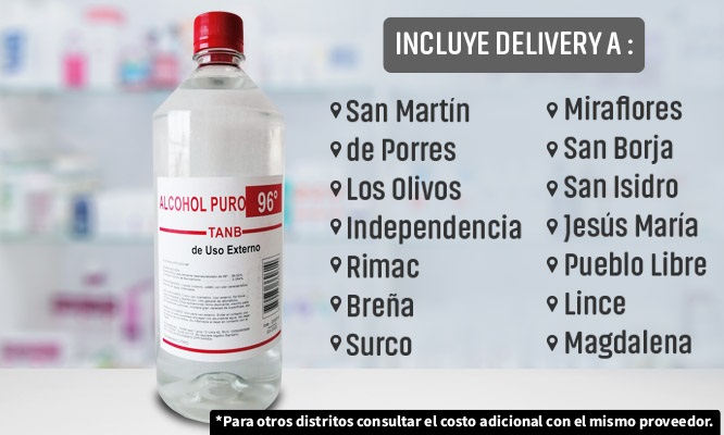 03 frascos de Alcohol al 96% de 1 LT.¡Alta pureza! ¡Incluye delivery ...