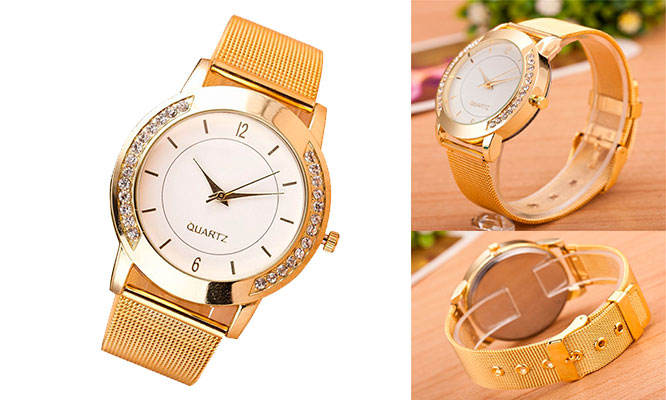 Reloj Geneva deluxe dorado metalico en color de dial a elección | Cuponidad