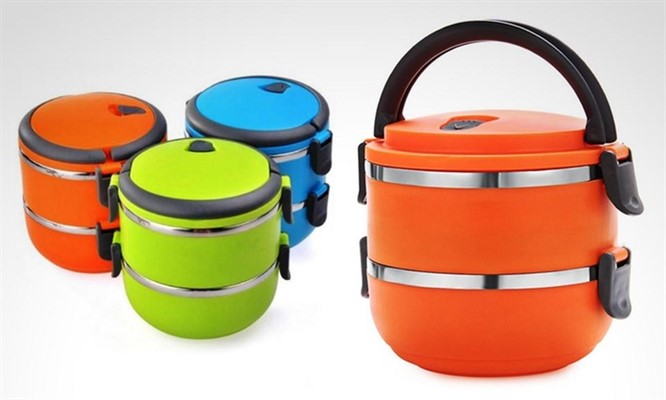 Tapper thermo de 2 pisos para alimentos en color a elección + delivery ...